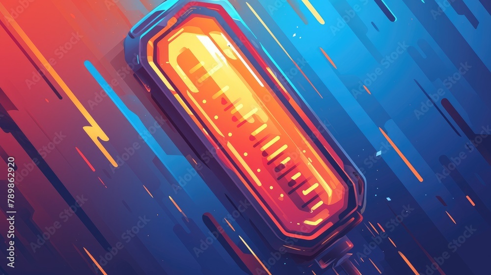 Enhance your design with a sleek and modern thermometer 2d icon in EPS ...