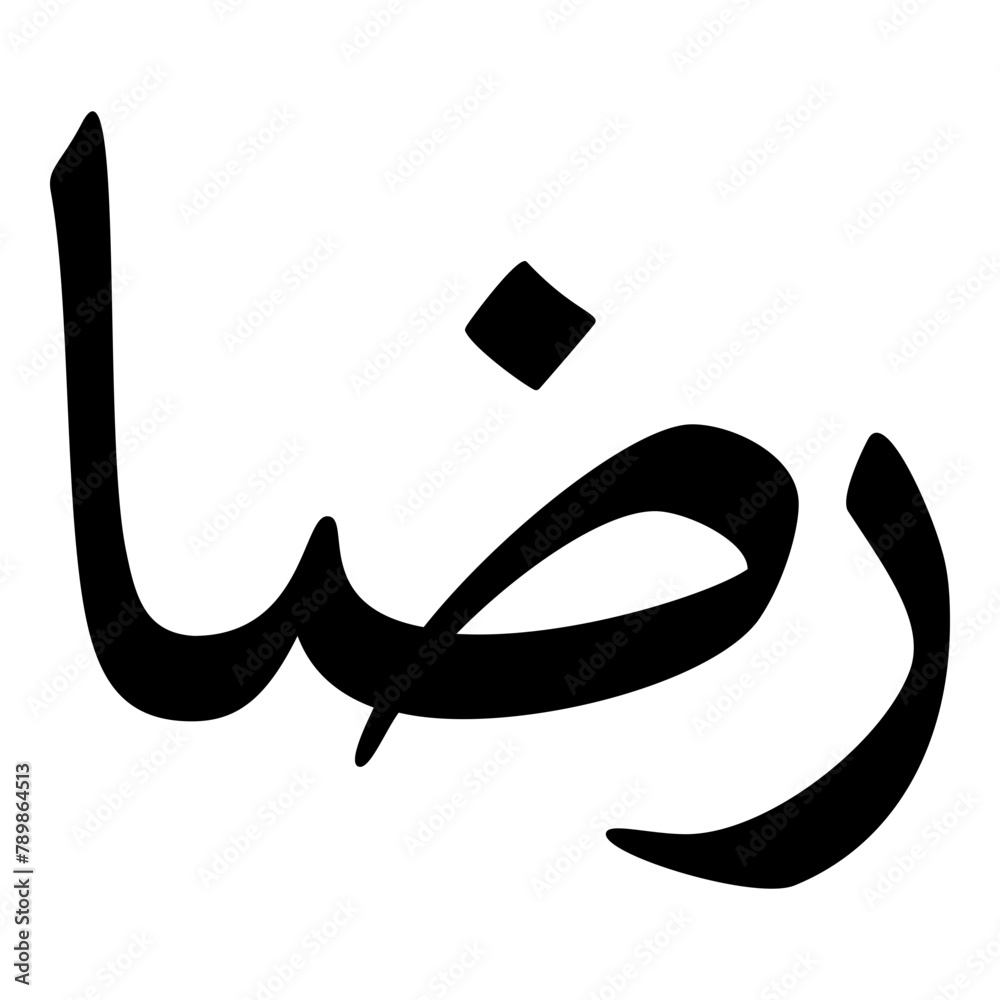 Reda Muslim Girls Name Naskh Font Arabic Calligraphy Stock Vector ...