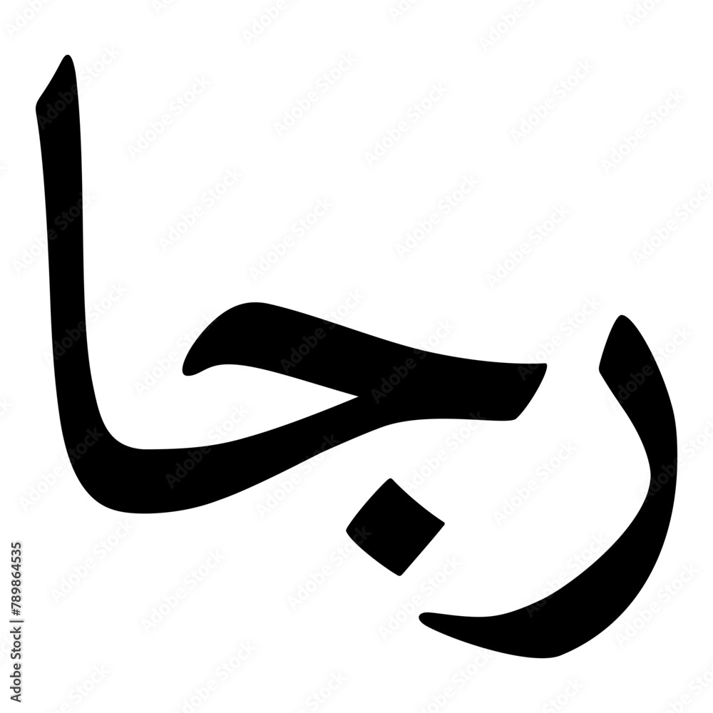 Reja Muslim Girls Name Naskh Font Arabic Calligraphy Stock Vector ...