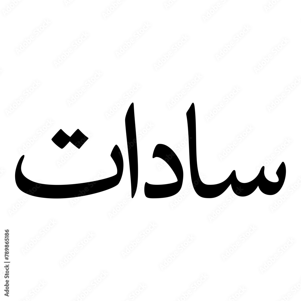 Sadat Muslim Girls Name Naskh Font Arabic Calligraphy Stock Vector ...