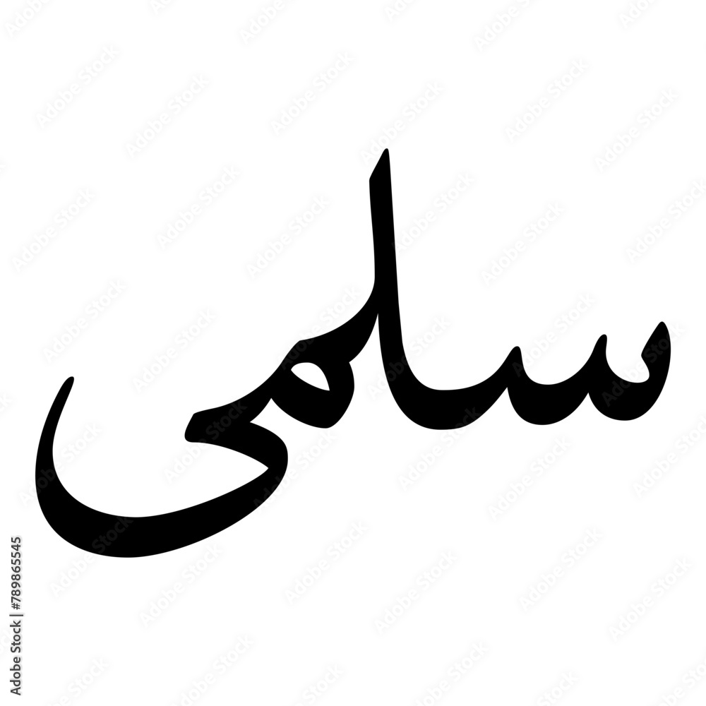 Salma Muslim Girls Name Naskh Font Arabic Calligraphy Stock Vector ...