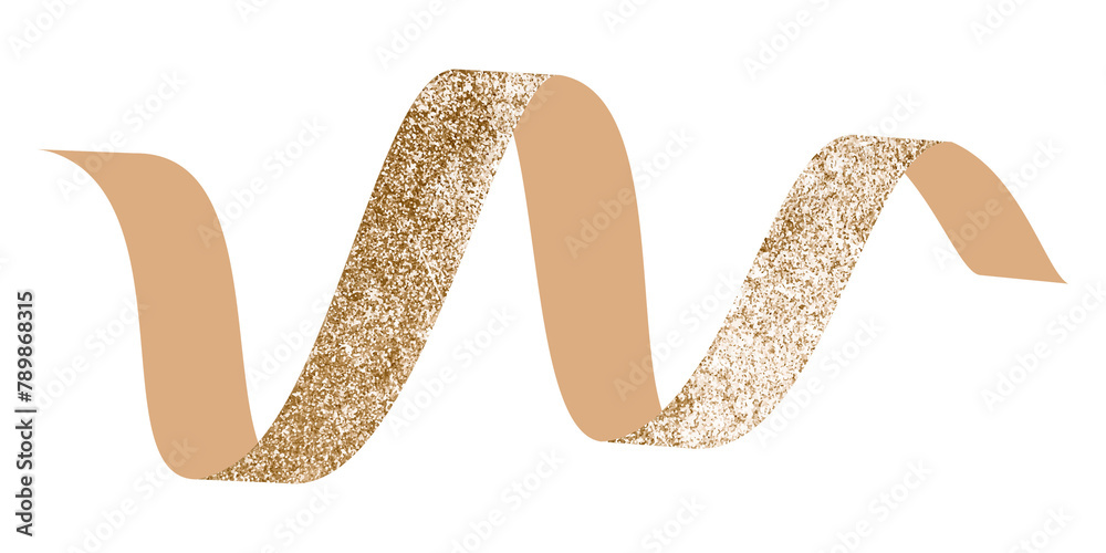 Gold glitter ribbon png decoration element, transparent background ...