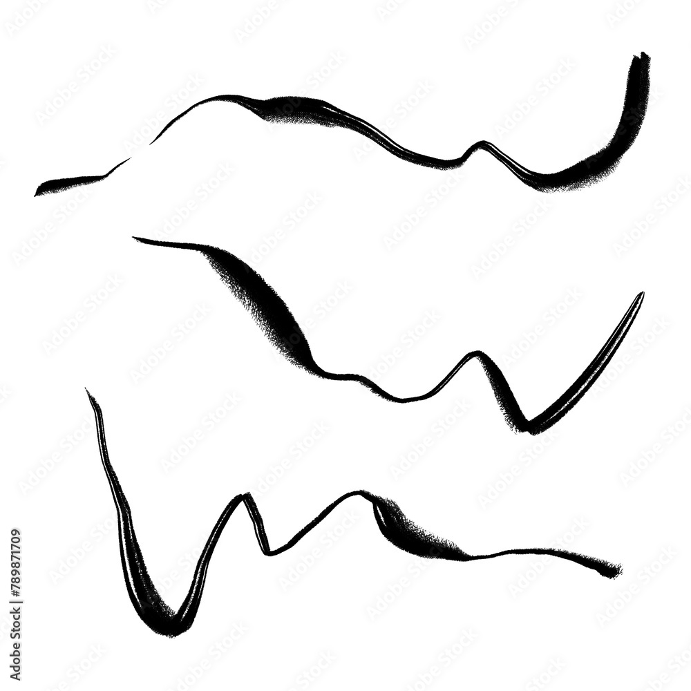 Black squiggle png sticker, brush strokes design transparent background ...