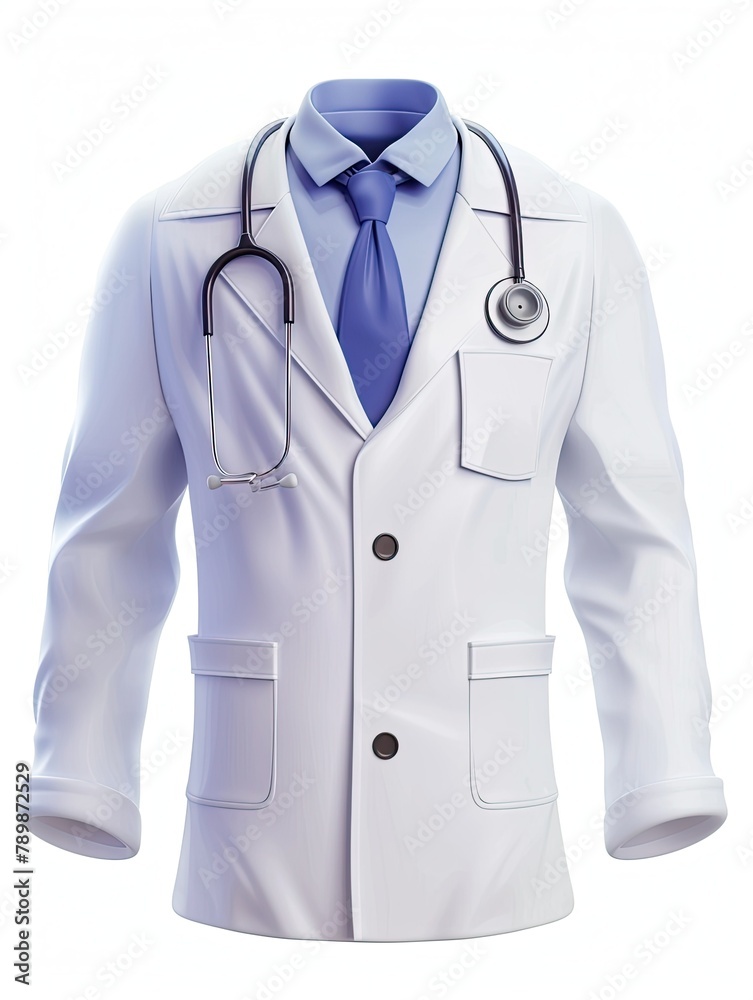 beautiful 3d doctor uniform icon illustration with rounded shape ...