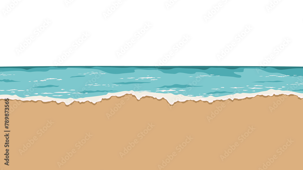Beach png border transparent background, nature illustration Stock ...