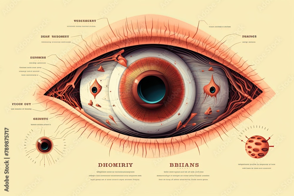Detailed diagram showcasing the different parts of a healthy human eye ...