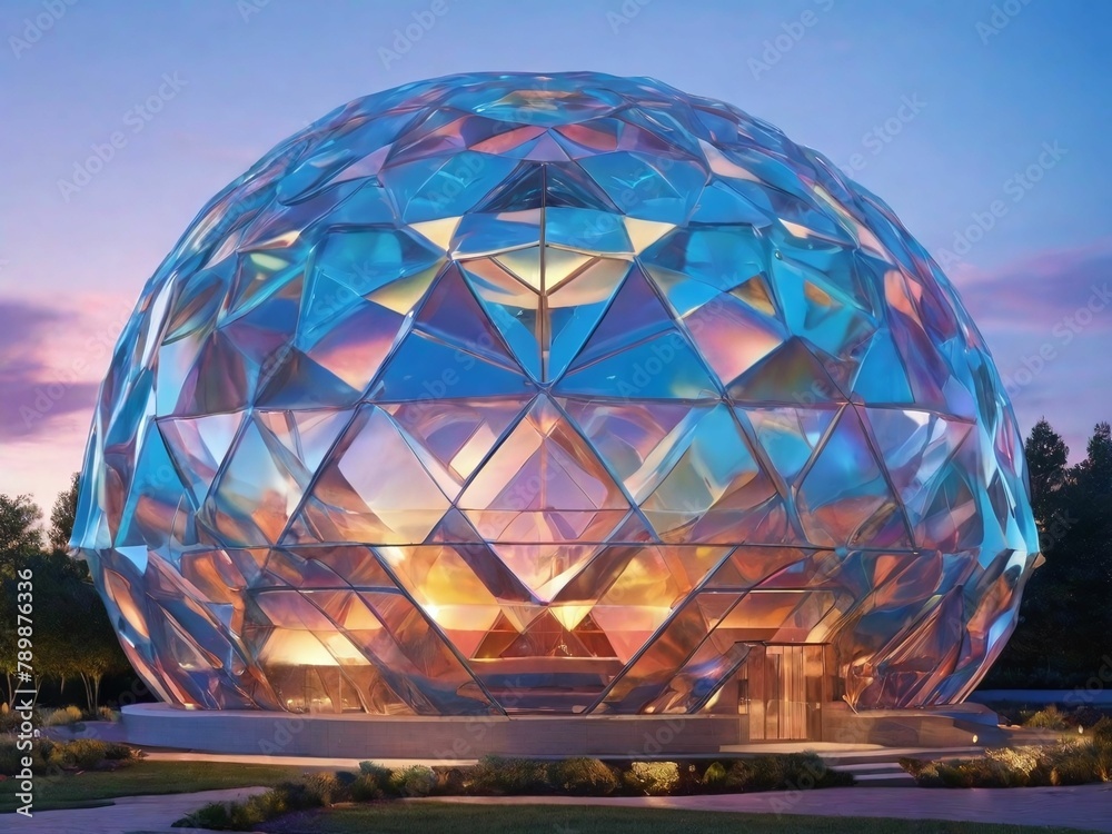 Build a holographic geodesic dome, its framework of interconnected ...