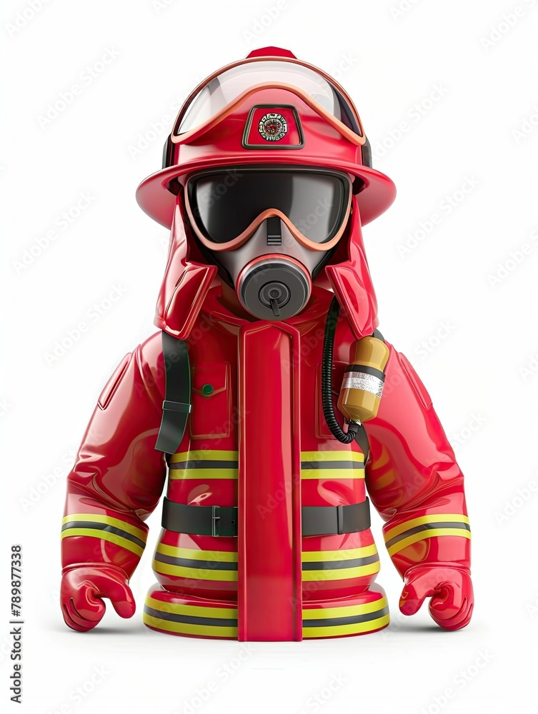 beautiful 3d of modern firefighter uniform icon illustration with rounded shape isolated on ...