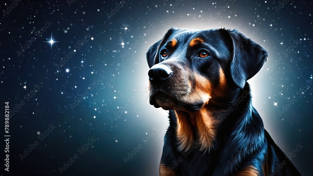 Artistic Vector Artwork Against a Blue and Black Space Background ...