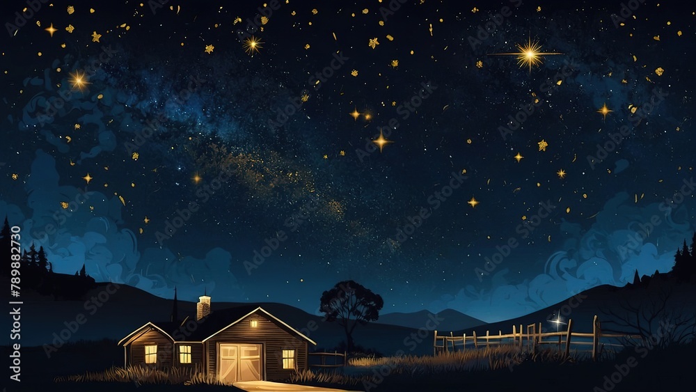 Artistic Vector Artwork Against a Blue and Black Space Background ...