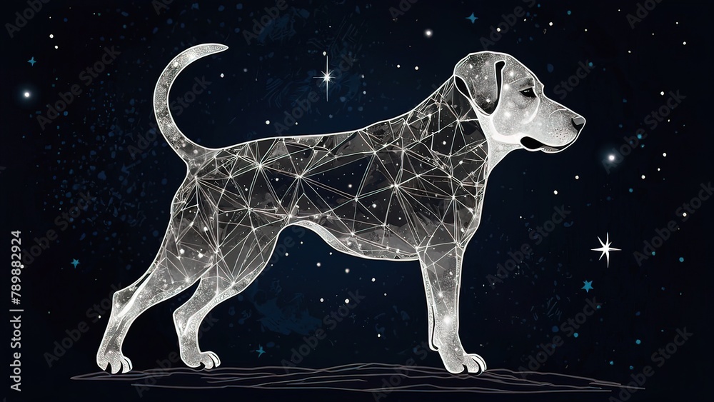 Artistic Vector Artwork Against a Blue and Black Space Background ...