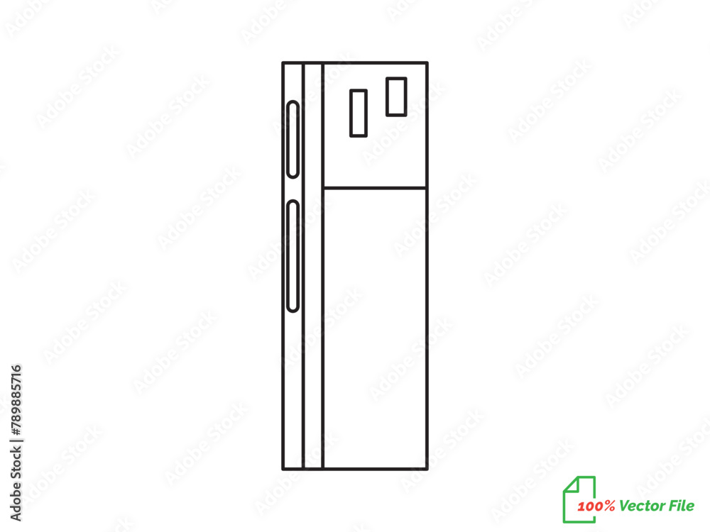Refrigerator line art vector, icon minimalist illustration design ...