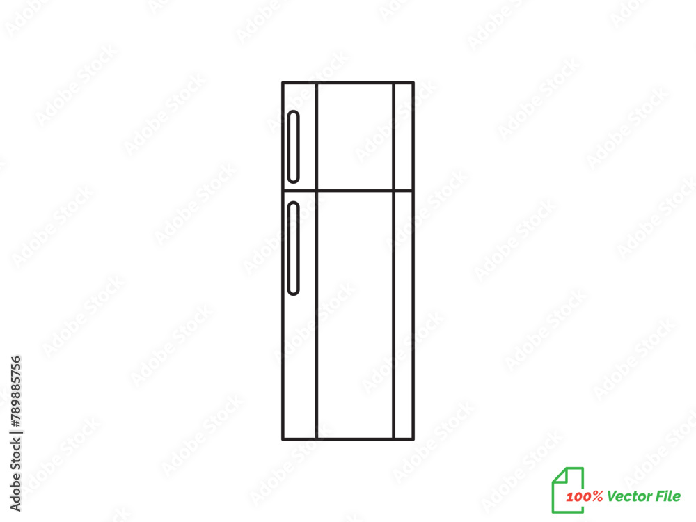 Fridge vector line art. Fridge Element Vector. Fridge line art vector ...