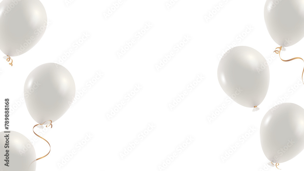 White balloons border frame png with transparent background Stock ...