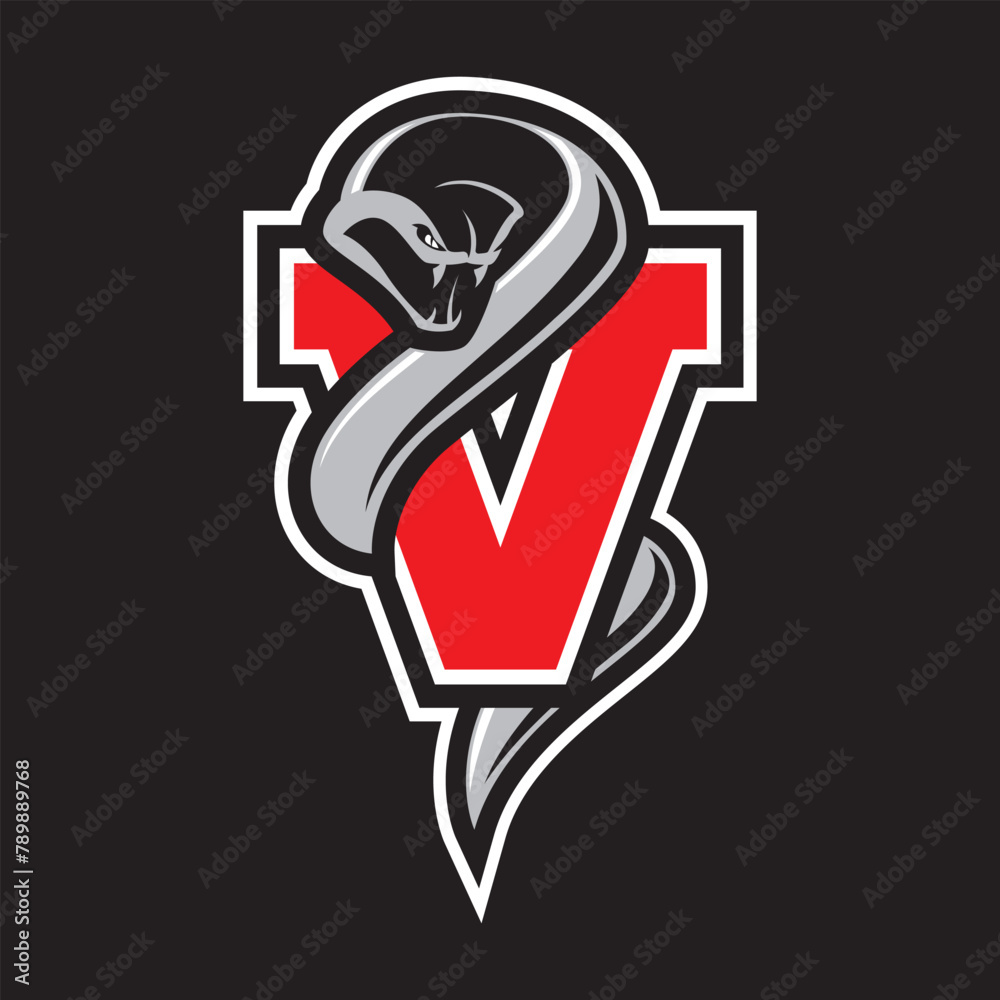 Fully editable Viper mascot logo vector illustration with varsity style ...