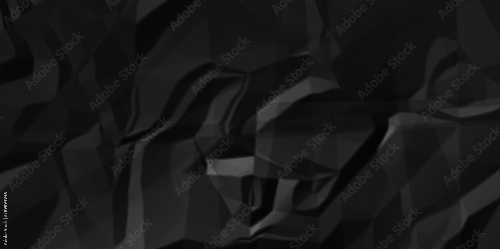 Black crumpled paper background texture pattern overlay. wrinkled high ...