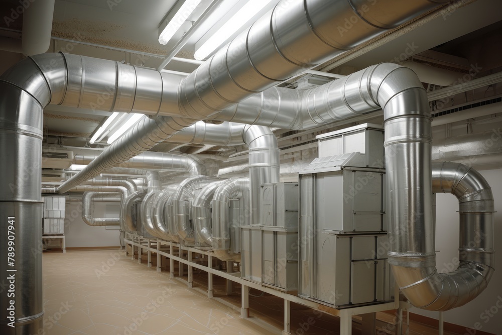 Ventilation System Installation: Installation of ventilation ducts ...