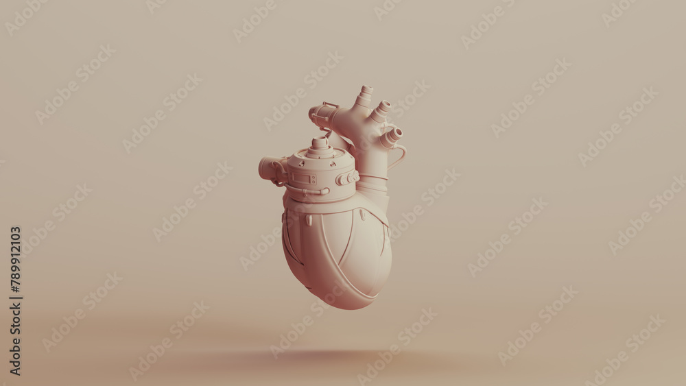 Artificial human heart cyborg bionic neutral backgrounds soft tones ...