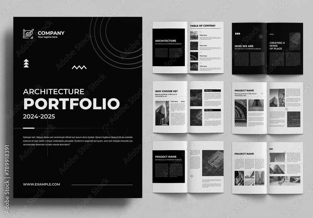 Architecture Portfolio Layout Design Stock Template | Adobe Stock