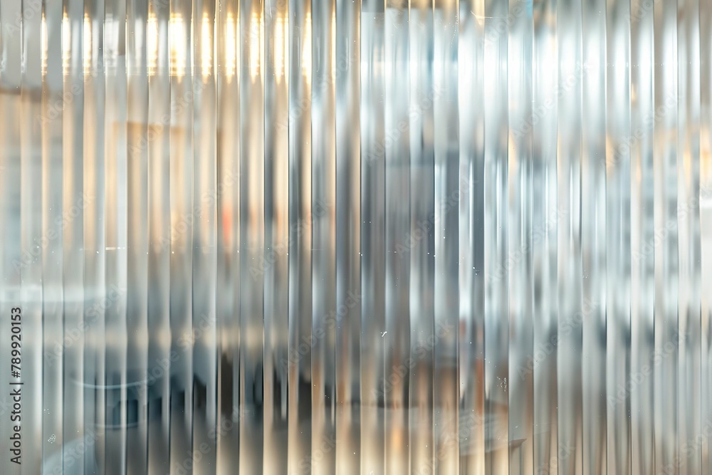 Reeded Glass. Modern interior, light texture focus. Window blur, art ...