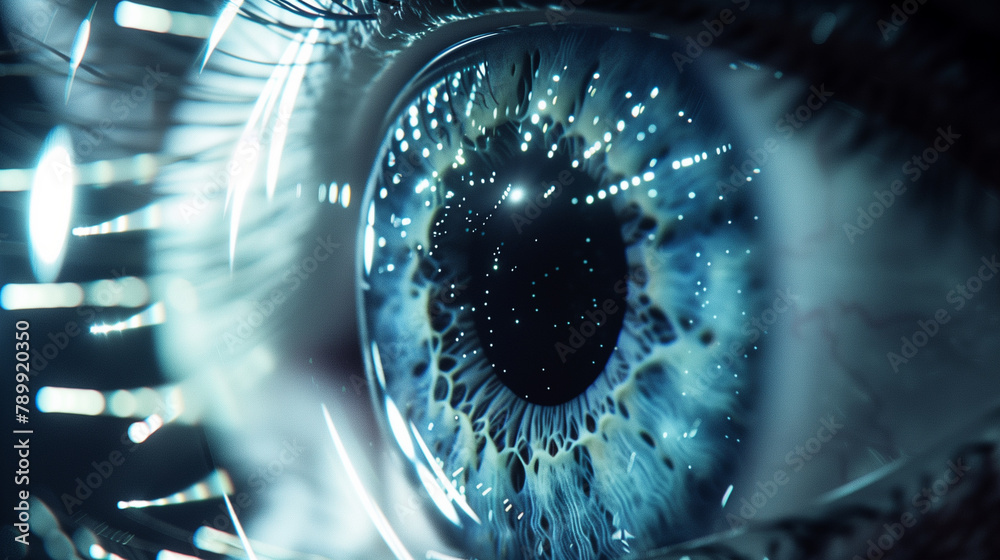 High-Resolution Image of a Blue Eye with Light Reflection and Details ...