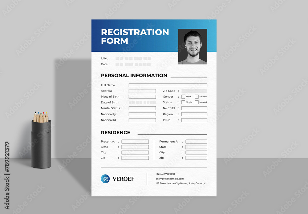Registration Form Layout Stock Template | Adobe Stock