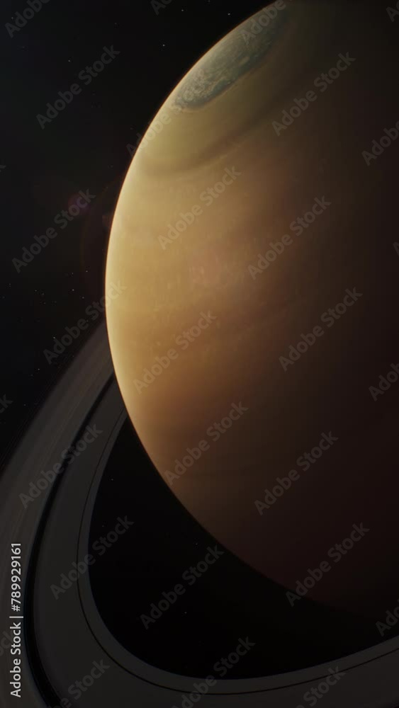 Vidéo Stock Realistic 3D animation of Saturn and its moon Mimas, Dione ...