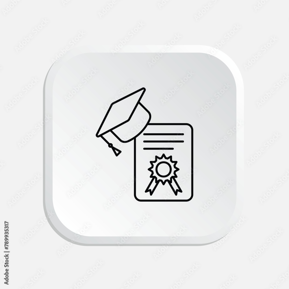 Vetor de diploma icon, certificate, degree, graduation, credential ...