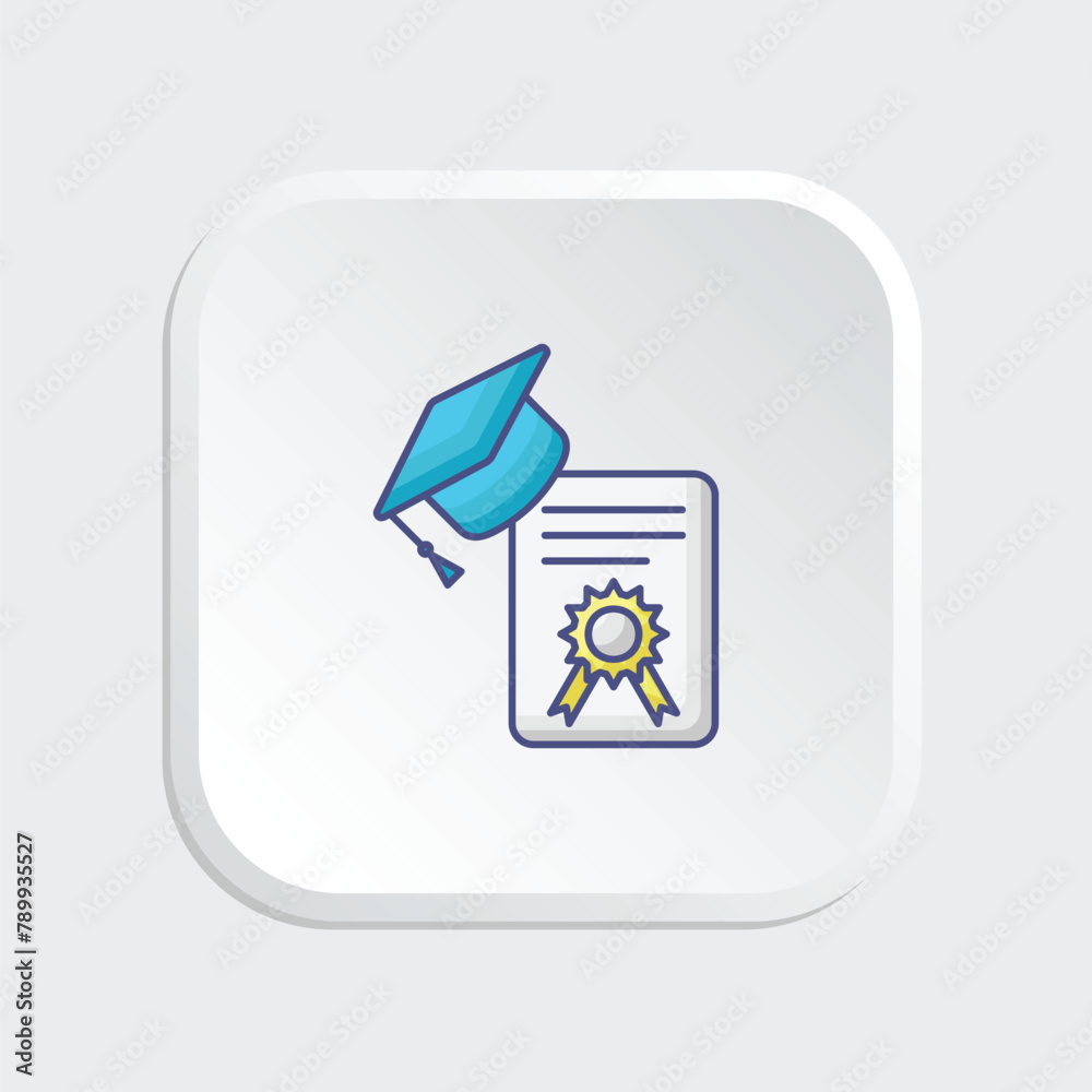 diploma icon, certificate, degree, graduation, credential ...