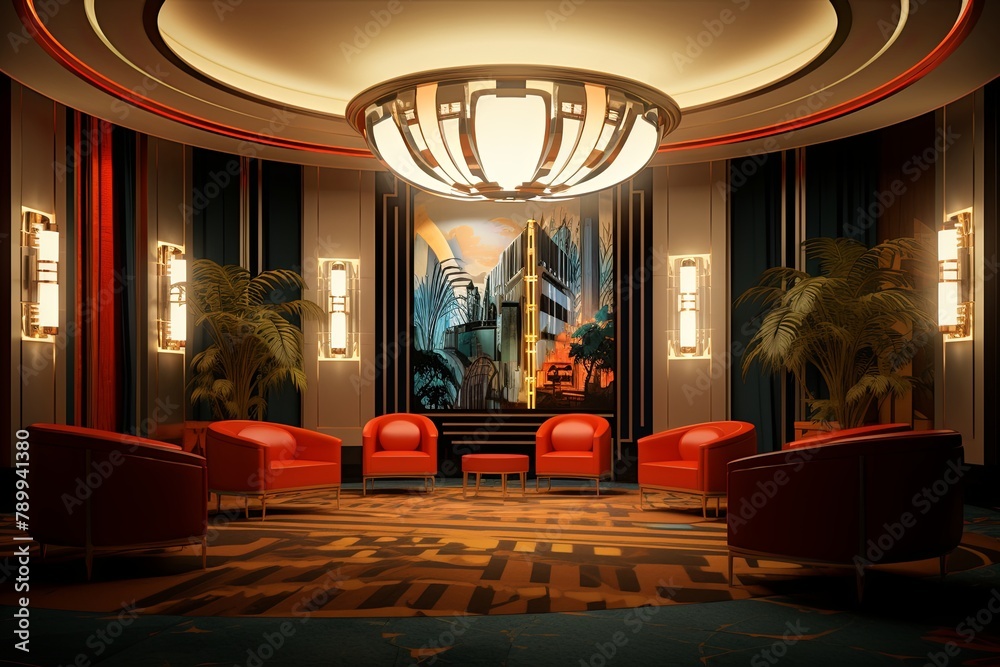 Art Deco Cinema Room Designs: Bold Fonts and Custom Signage Showcase ...