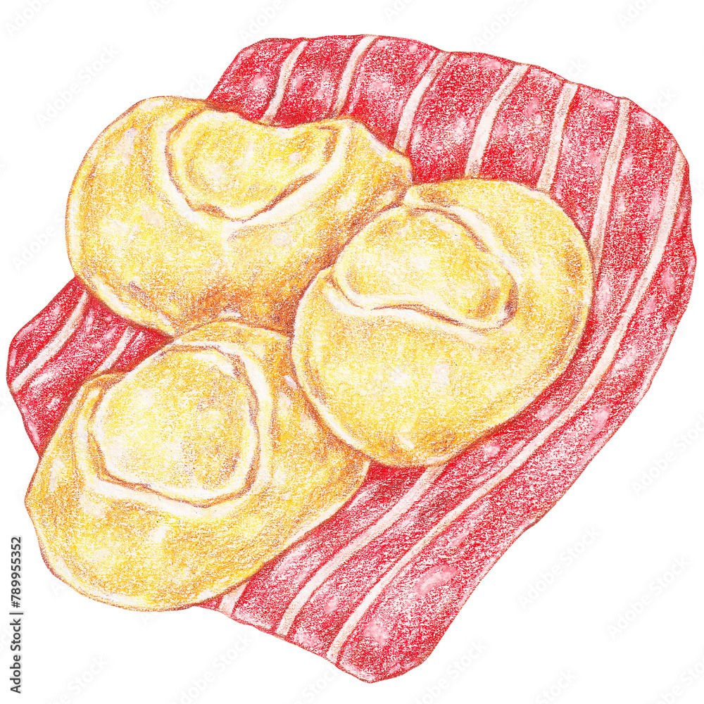 monay bread, pan de monja, filipino sweet milk bread color pencil ...