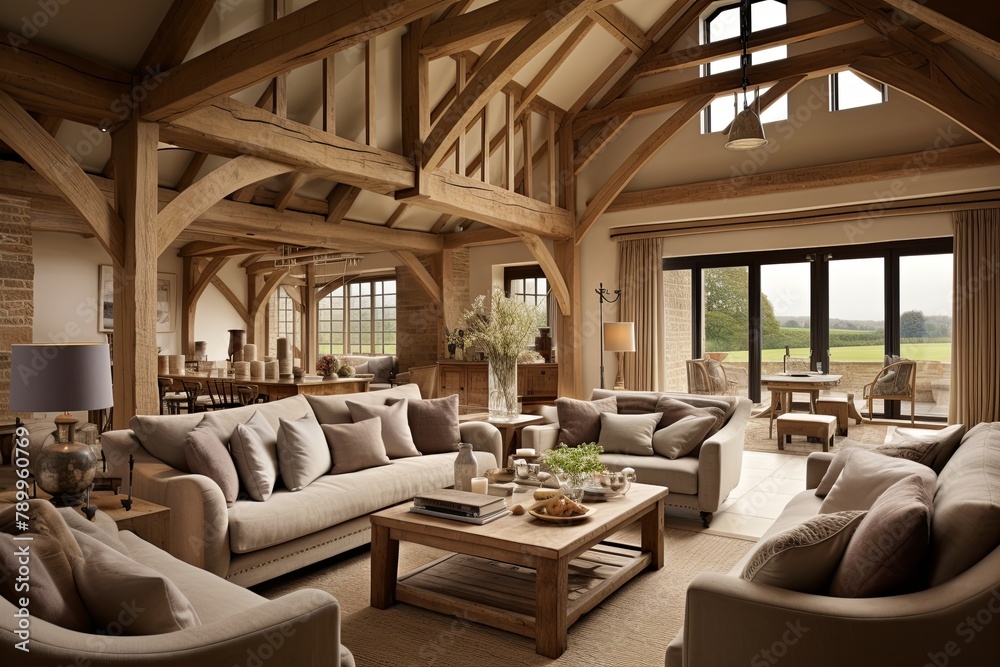 Farmhouse Dreams: Rustic Barn Conversion Living Room Ideas with Exposed ...
