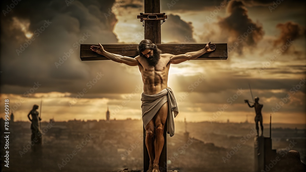 Electrified Crucifixion: A Dramatic Depiction of Jesus' Death on the ...