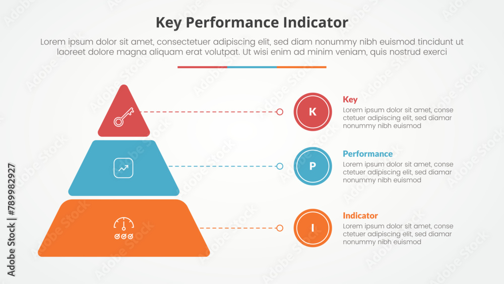 KPI key performance indicator model infographic concept for slide ...