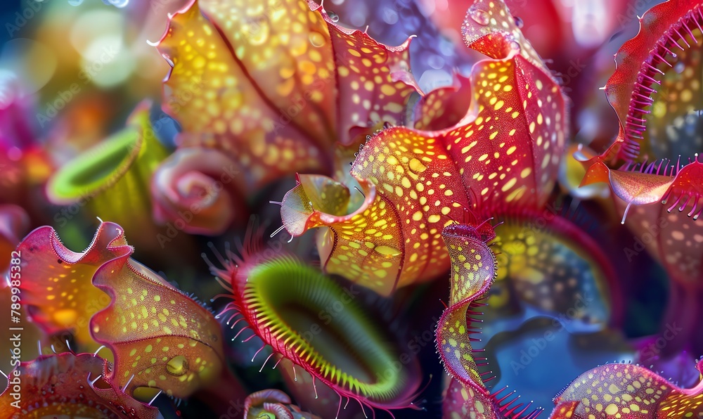 Capture the intricate details of rare carnivorous plants in a vivid ...