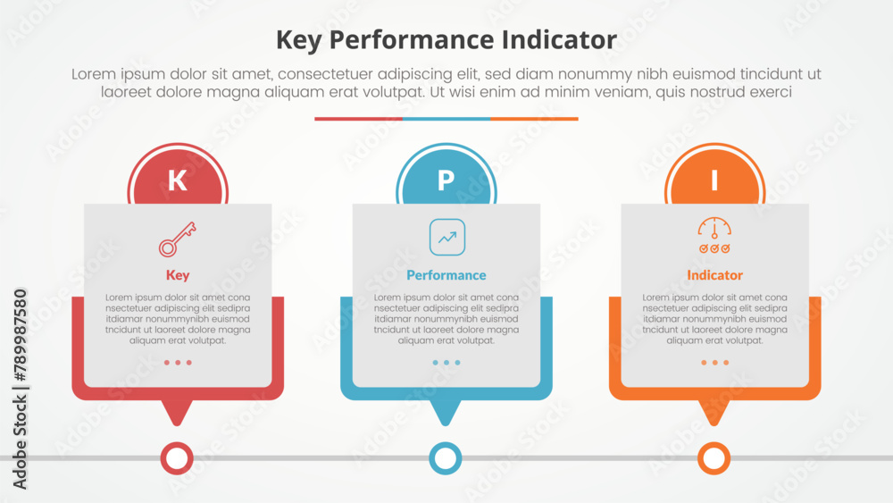 KPI key performance indicator model infographic concept for slide ...