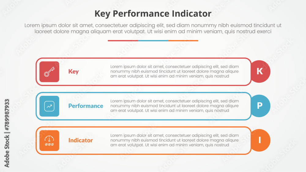 KPI key performance indicator model infographic concept for slide ...