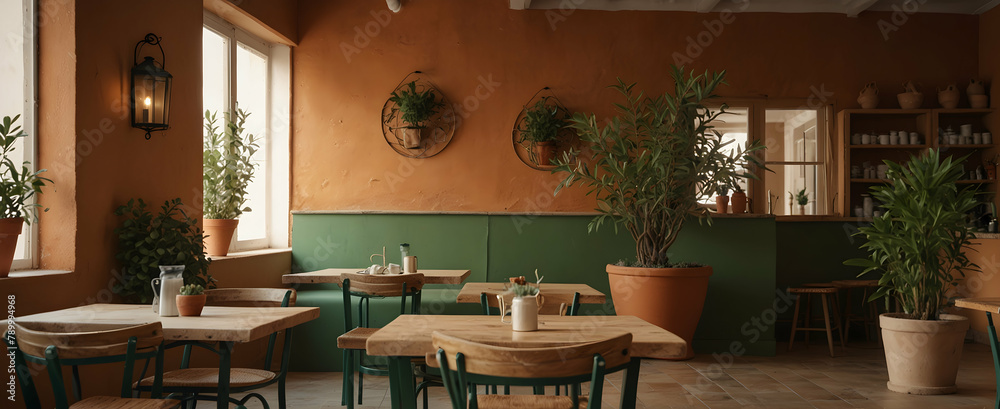 Mediterranean Mood: Greek Inspired Cafe with Terracotta Pots and Olive ...