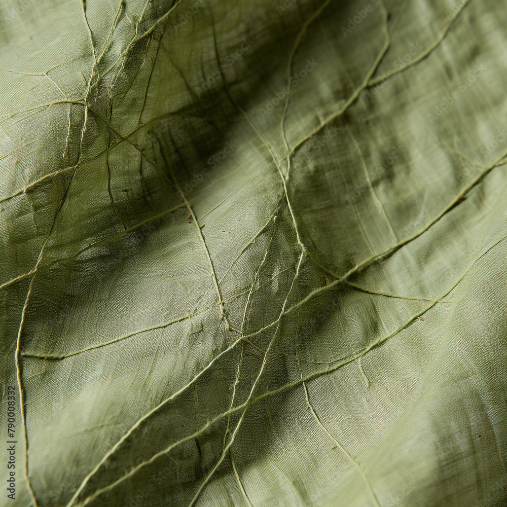 military green hemp sheet fabric zoomed in product photo showcasing ...