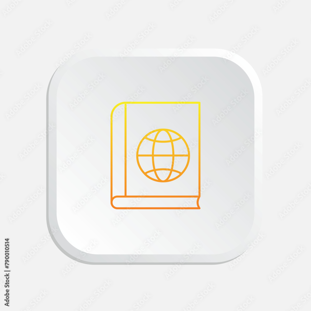 geography book icon, atlas, geography textbook, map book, geographic ...