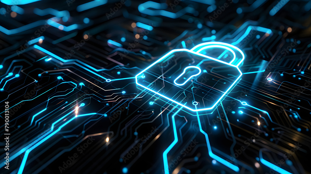 A digital illustration of an icon depicting cyber security. featuring ...