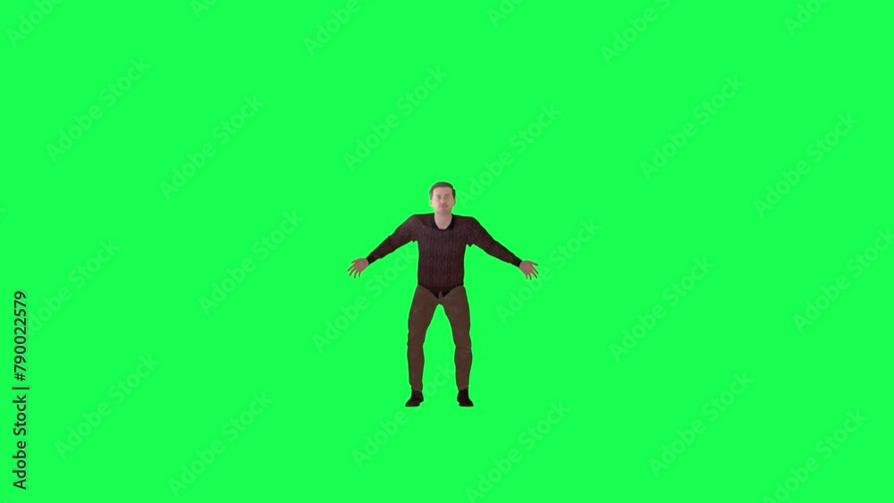 3d angry citizen yelling isolated front angle chroma key green screen ...