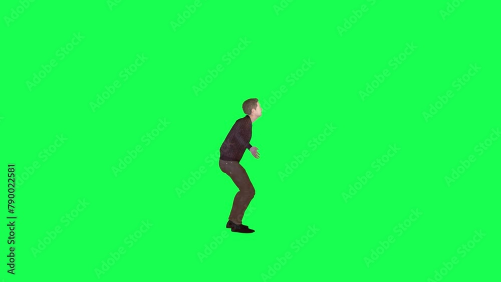 Vidéo Stock 3d angry citizen yelling isolated left angle chroma key ...