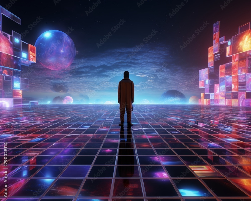 Digital explorer facing a metaphysical phenomenon in the Metaverse ...