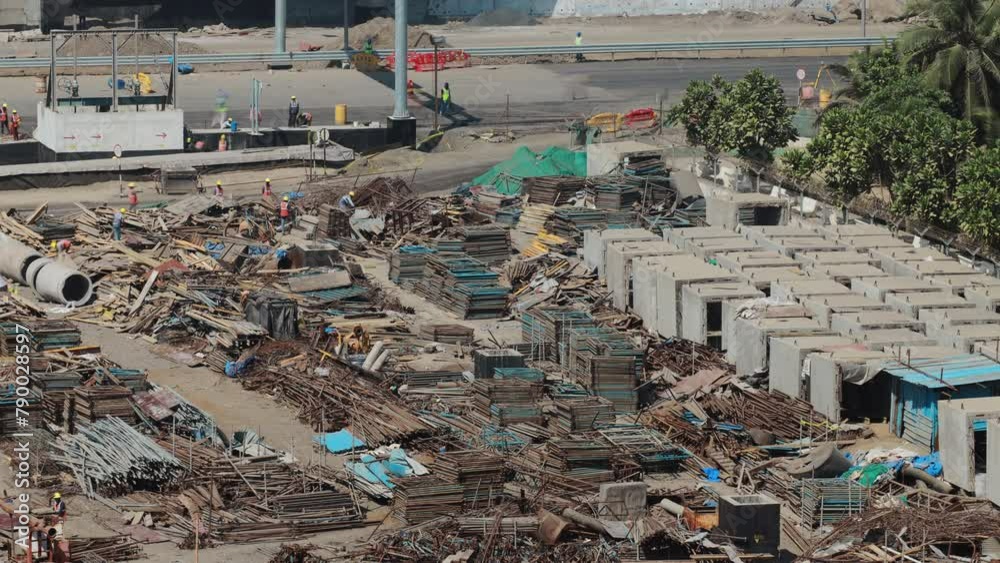 Prepare Of Metal Structures Building Skeleton. Metal Structures In ...