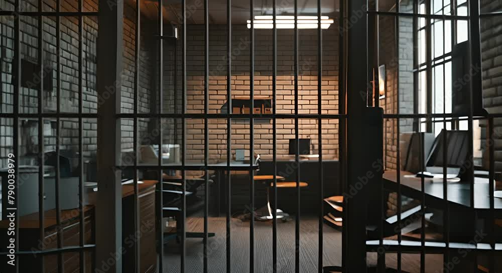 Visualization of an office cubicle transforming into a cage ...