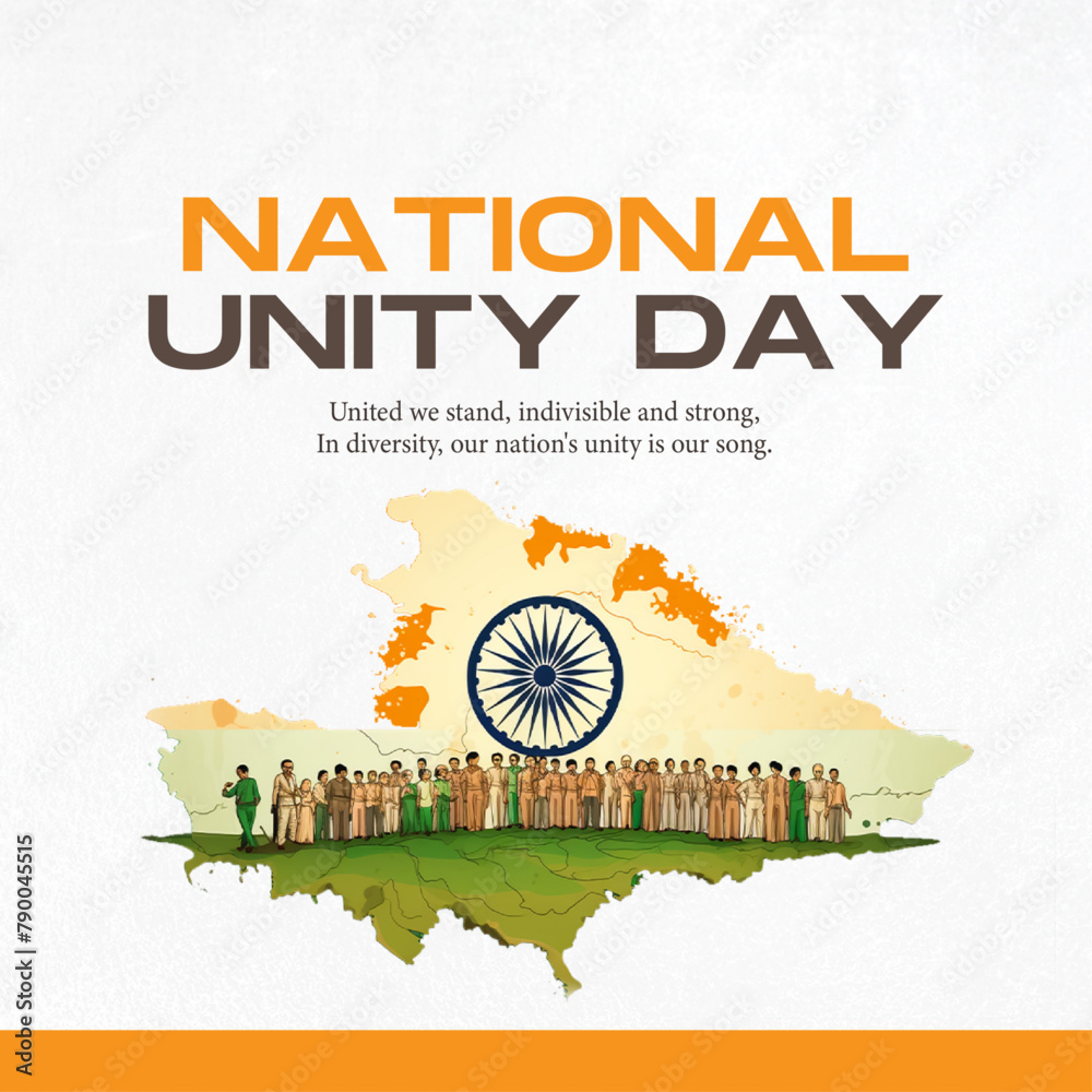 An illustration celebrating National Unity Day, featuring a map of ...