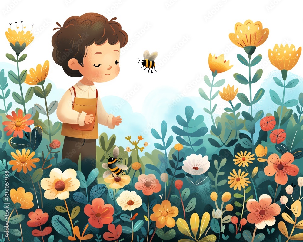 Cartoon clipart of a botanist in a whimsical garden chatting with ...