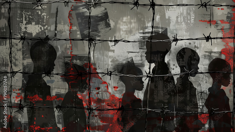 Human trafficking and forced child slavery abuse concept , Human rights ...