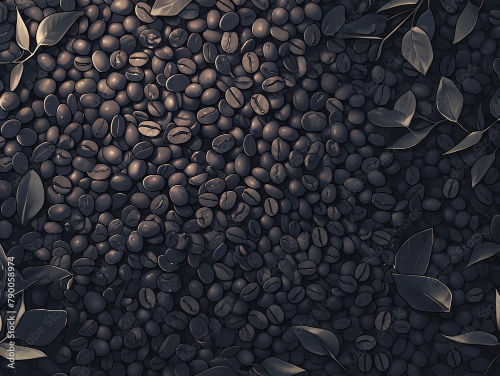 A microscope view of coffee beans, revealing the cellular structure and ...